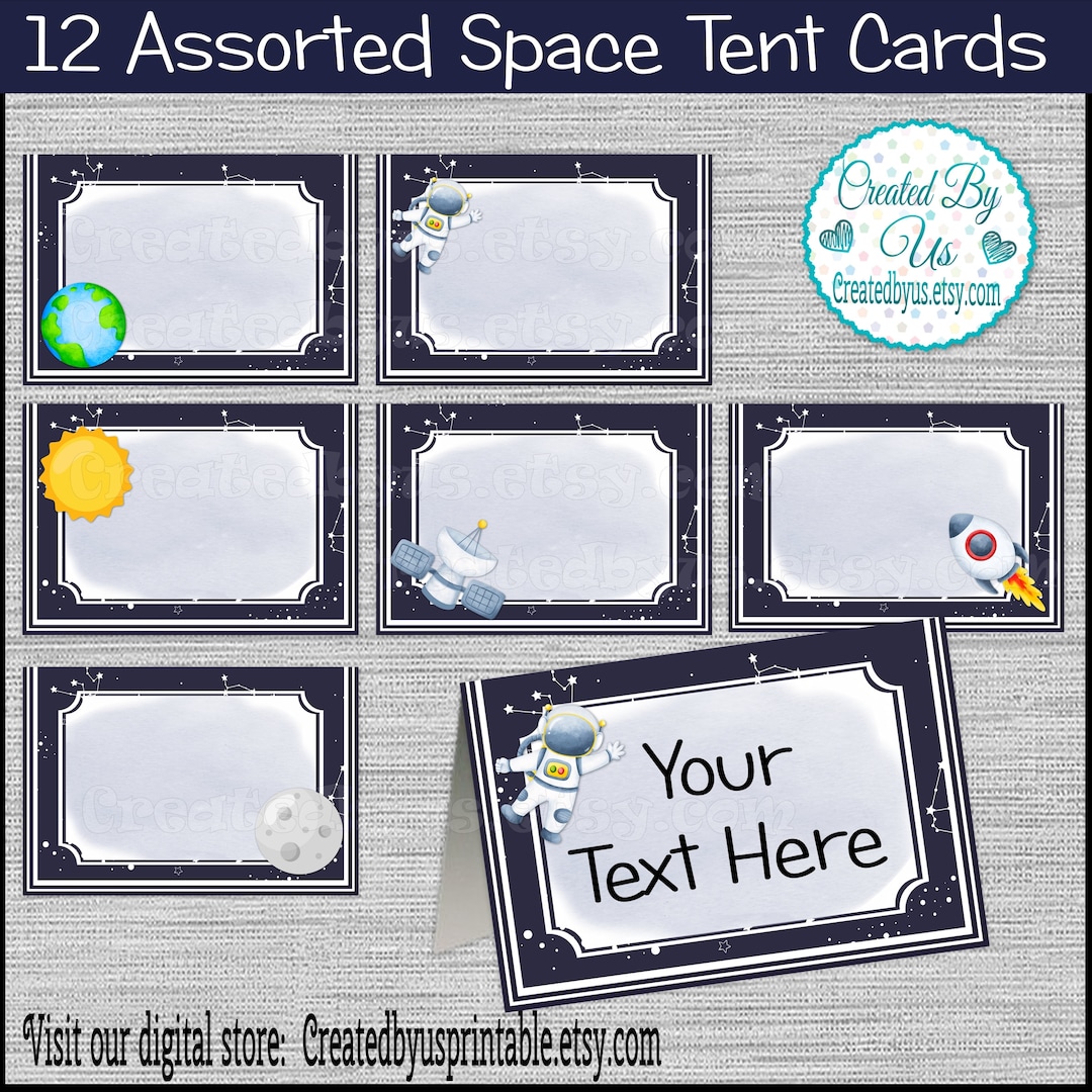 EDITABLE Space Food Cards Name Cards Table Place Cards Table ...