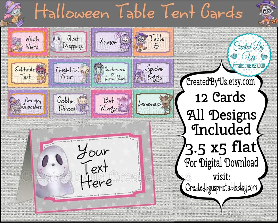 Halloween Food Tent Cards Halloween Buffet Cards Halloween Party Food ...
