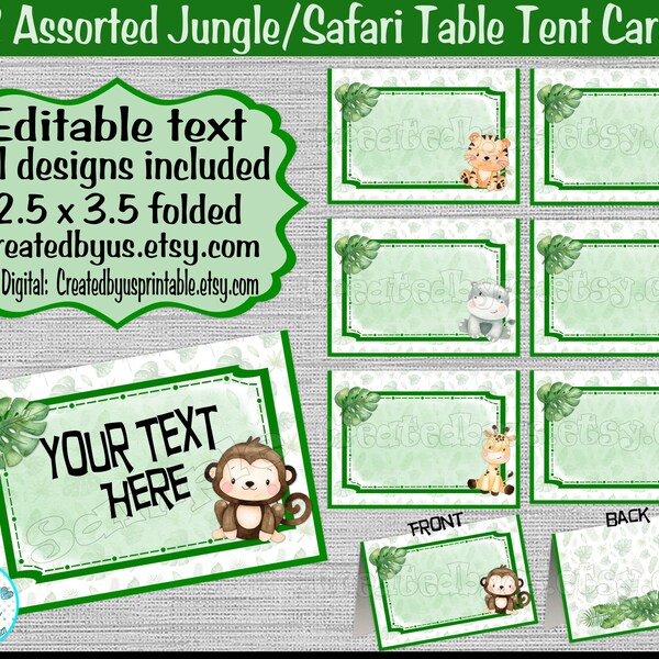 Jungle Table Tents - Etsy