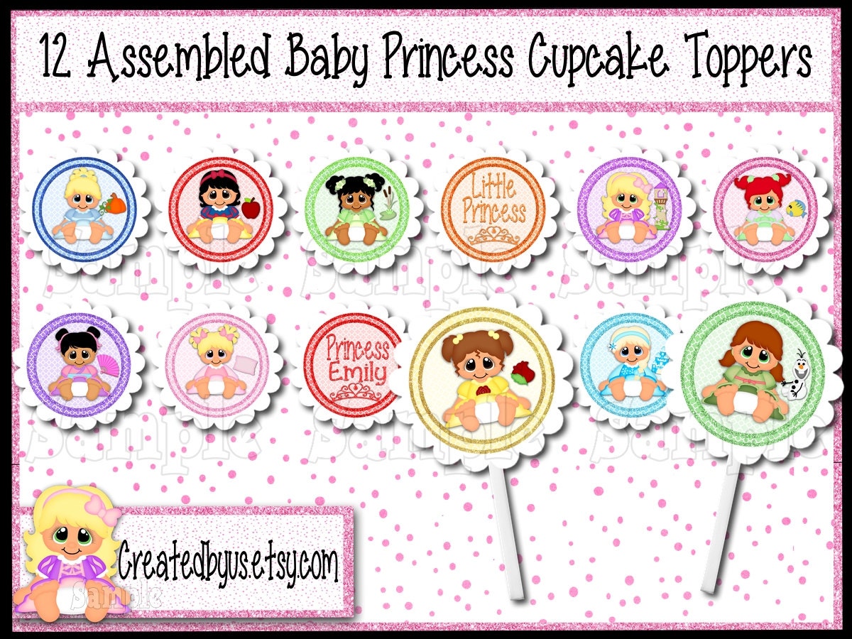 Baby Princess Cupcake Toppers Little Princess Baby Shower | Etsy