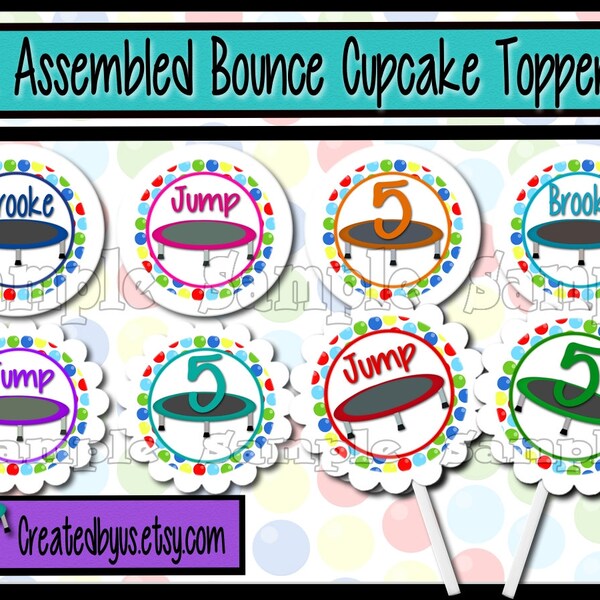 Trampoline Cupcake Toppers - Etsy