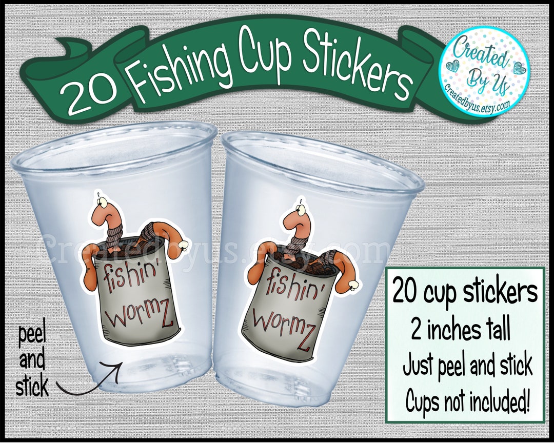 Fishing Party Cup Stickers Bait Cup Stickers the Big One Fishing ...