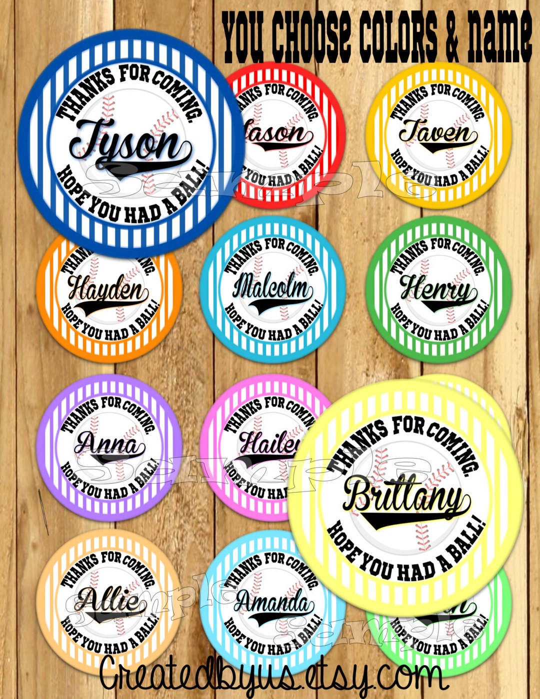 Baseball Birthday Stickers Personalized Birthday Stickers Party Favor ...