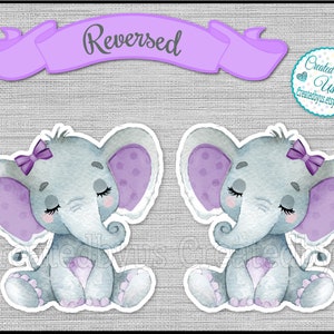 Girl Baby Elephant Cutouts Party Decoration Little Peanut Baby Shower ...