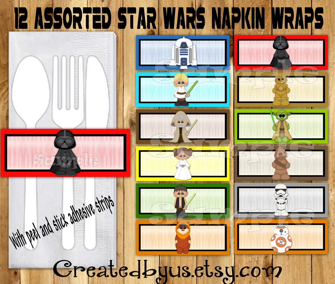 Space Wars Napkin Wraps Star Jedi Birthday Decorations Baby Shower ...