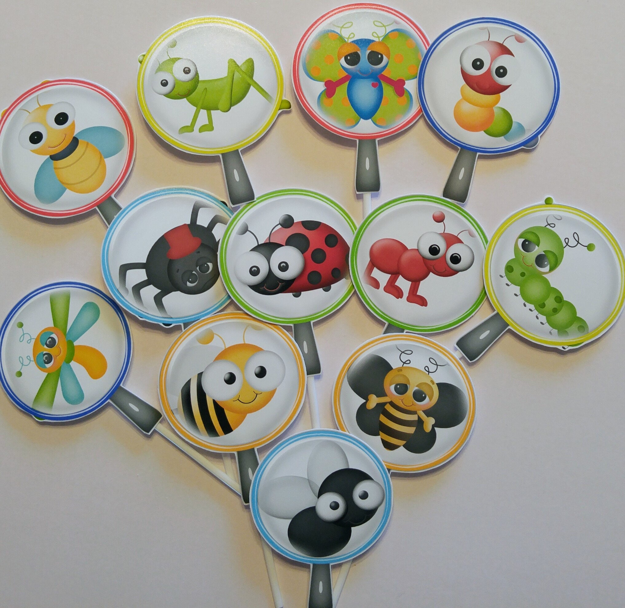 Insect Cupcake Toppers Bug Cupcake Toppers Bugs Birthday | Etsy