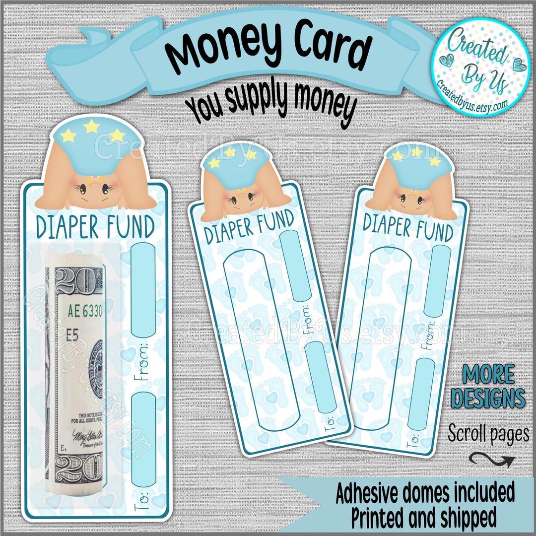 Diaper Fund Money Card Holder Baby Shower Money Card Cash Gift for Baby ...