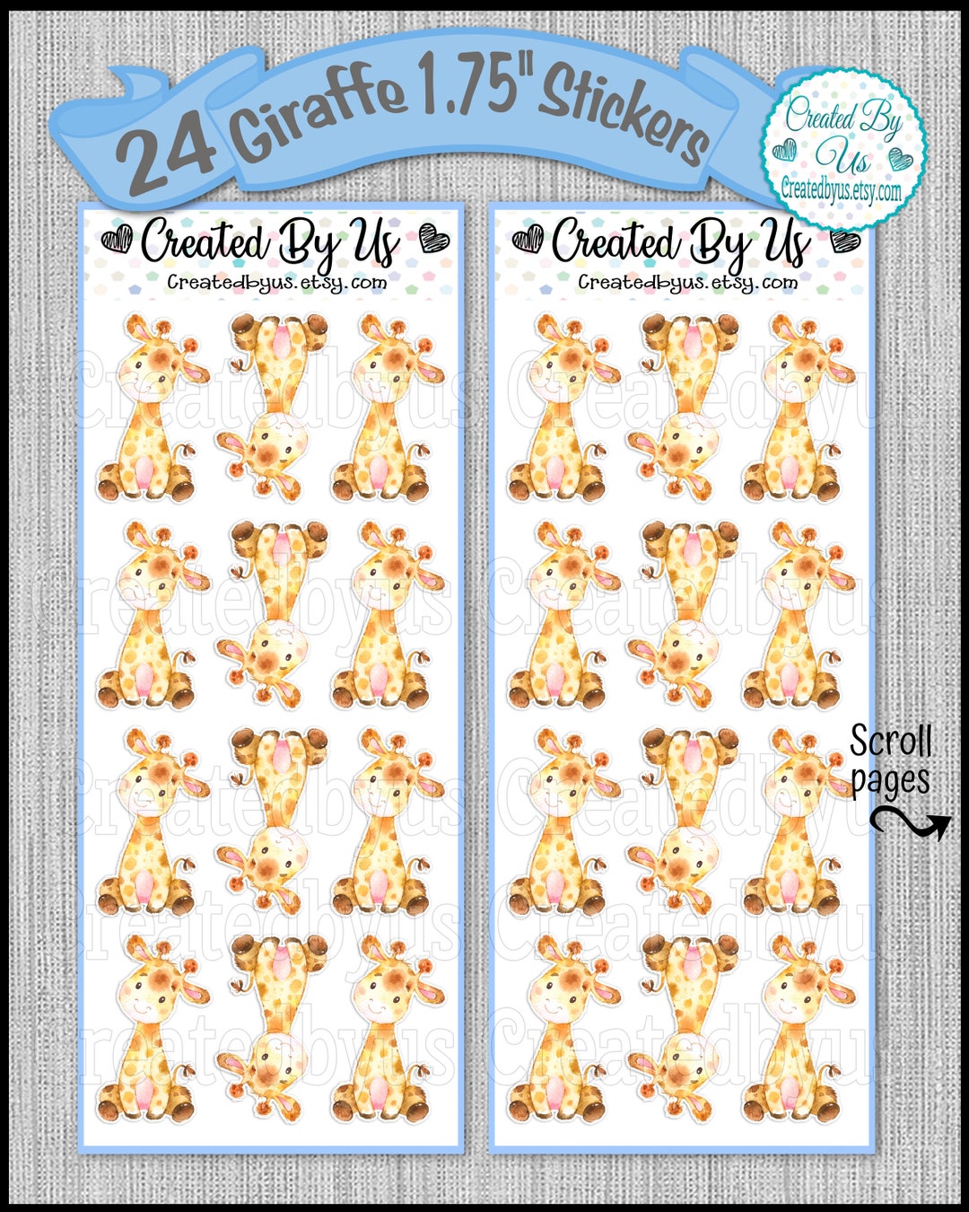 Boy Baby Giraffe Stickers Cup Stickers Giraffe Baby Boy Shower Favor ...