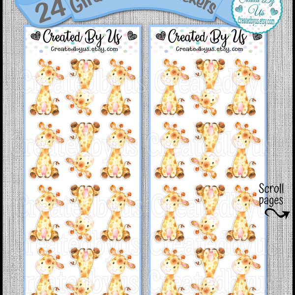 Baby Giraffe Decals - Etsy