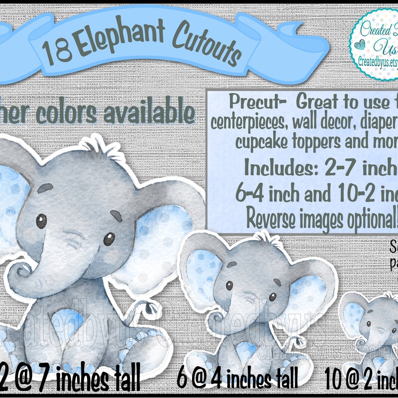 Elephant Cut Outs - Etsy