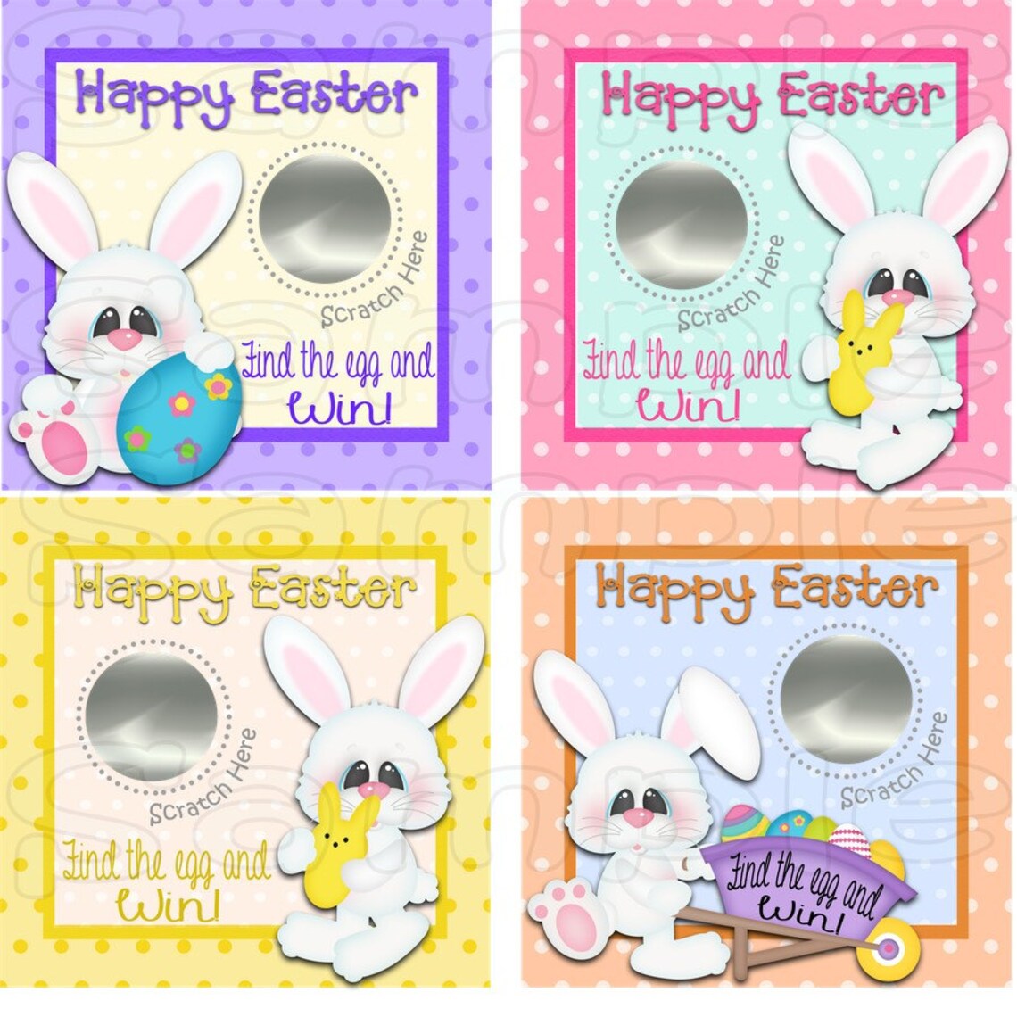 Easter Scratch off Cards Party Game Scratch Tags Family Party - Etsy