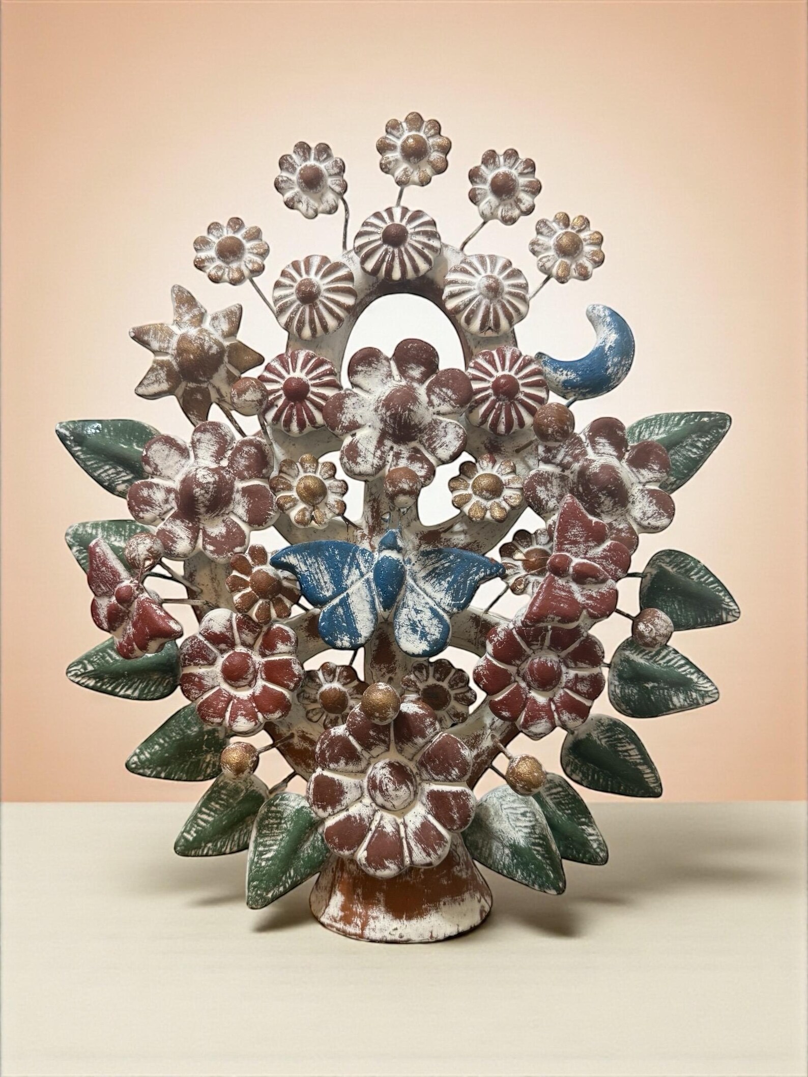Hand-painted Clay Tree of Life - Mexican Folk Art Decoration (14" Tall ...