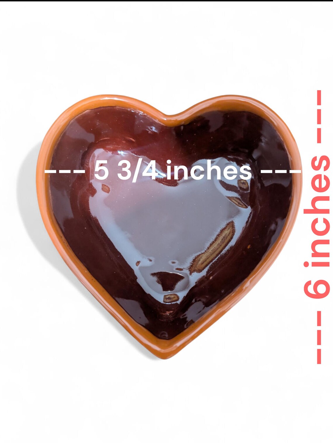 Handmade Talavera Salsa Bowls | Heart Shaped |brown and White ...