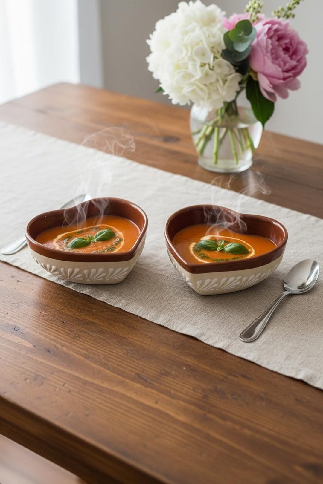 Plumeado Heart Shaped Soup Bowls • Handmade Mexican Pottery • Lead Free ...