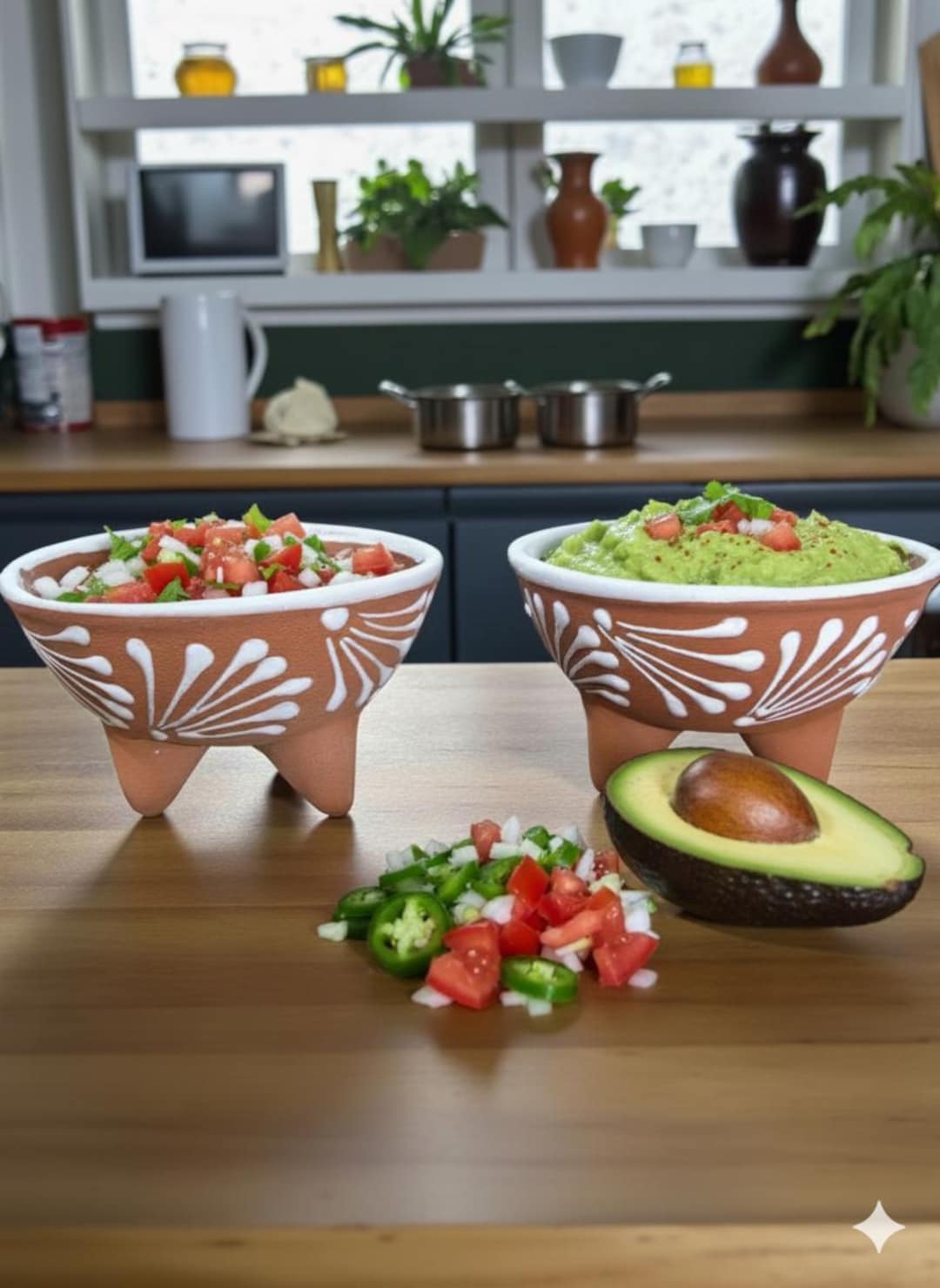 Set of 2 Handmade Salsa Bowls || Brown and White || Arteyalmamexicana ...