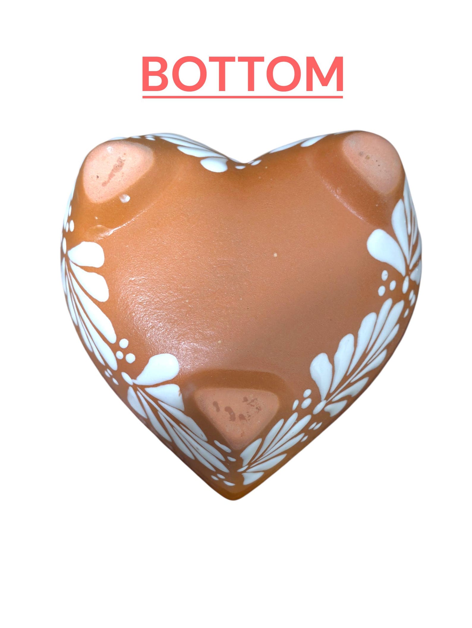 Handmade Talavera Salsa Bowls | Heart Shaped |brown and White ...