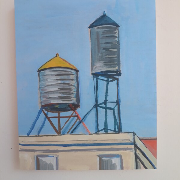 Water Tower Painting - Etsy
