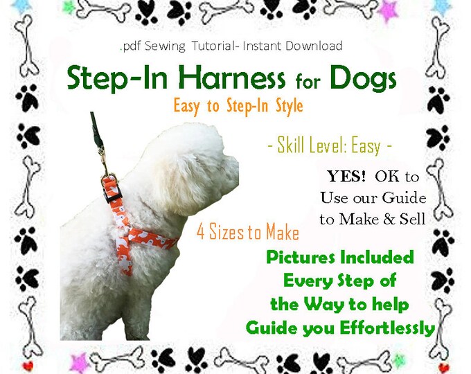 DIY Dog Harness Sewing Pattern and Full Instructions PDF Download, Extra Small to Extra Large ...