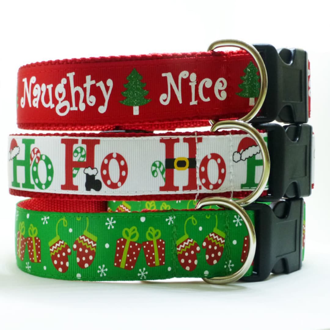 Christmas Dog Collar, Adjustable Dog Collar, Holiday Dog Collars, Dog ...