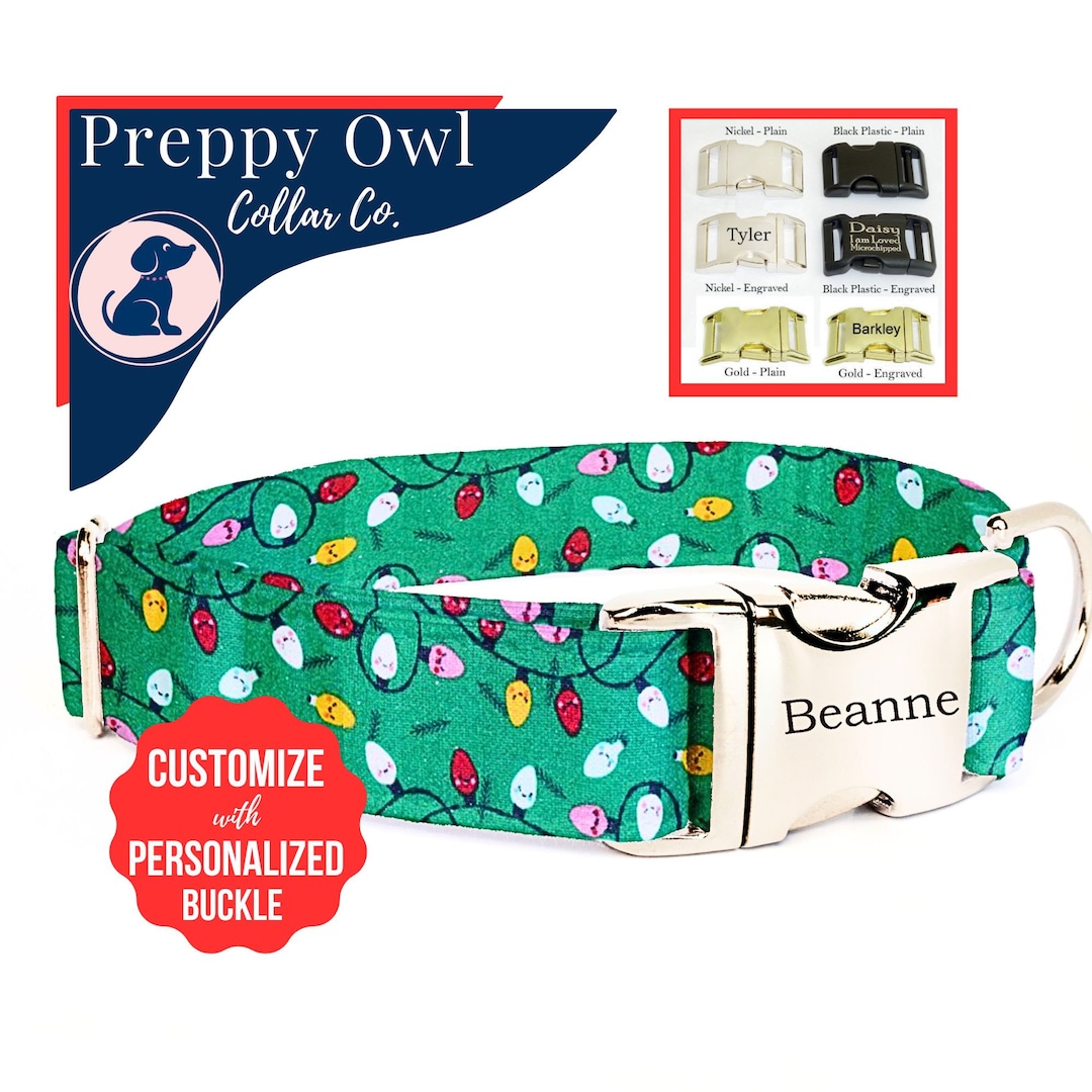 Christmas Lights Dog Collar, Holiday Dog Collar Boy, Christmas Dog ...