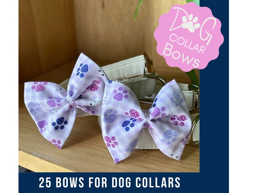 Purple Dogs Bows and Bow Ties for Dogs, Dog Grooming Bows, Dog Paw Bows ...