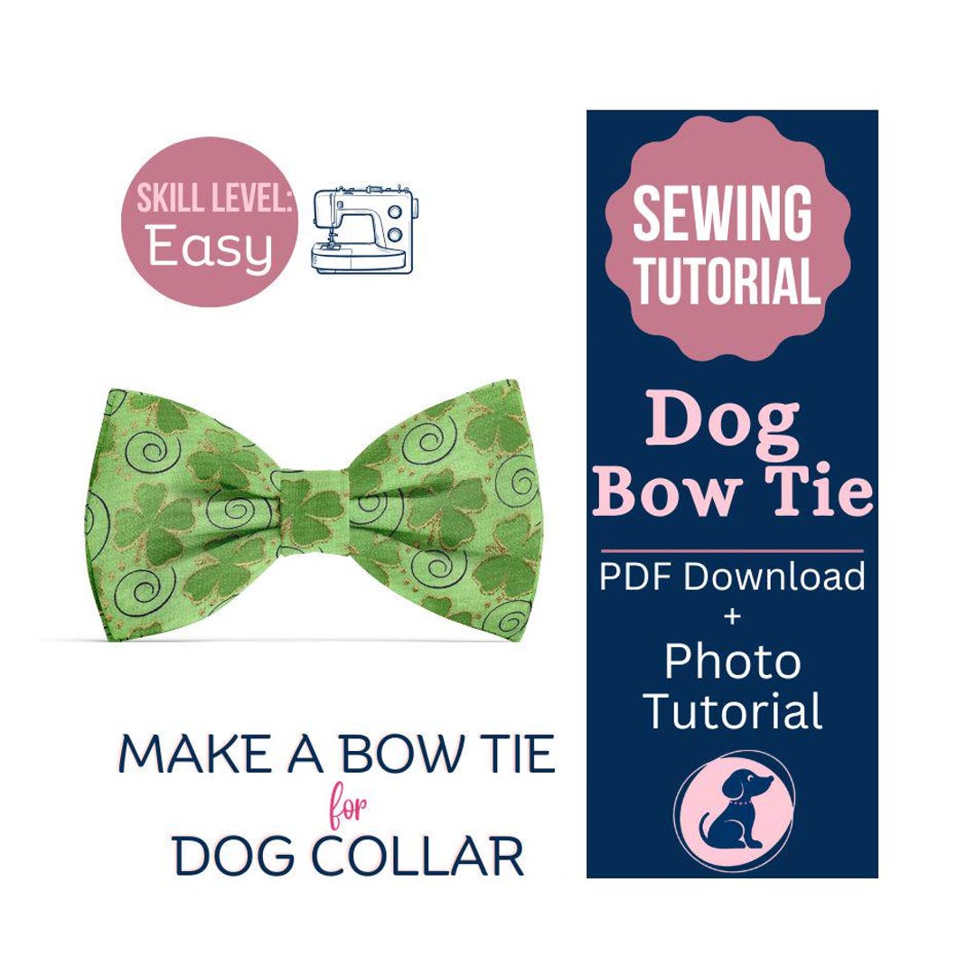 Dog Bow Tie Pattern, Dog Bow DIY Sewing Pattern, Pet Bow Tie Sewing ...