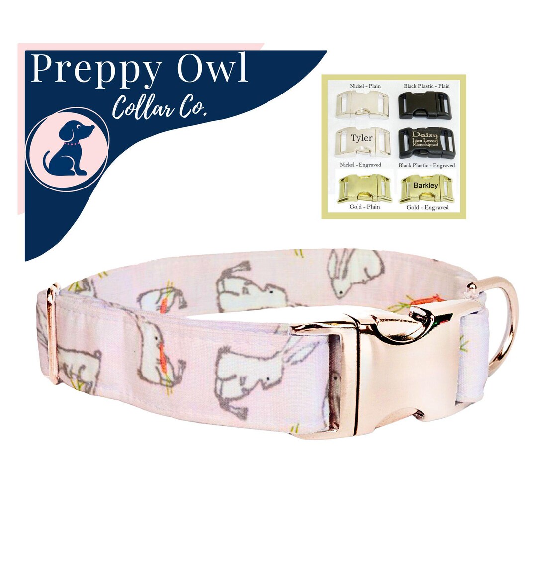 Dog Collar Rabbits, Bunny Rabbit Collar, Easter Pet Collars, Pink ...