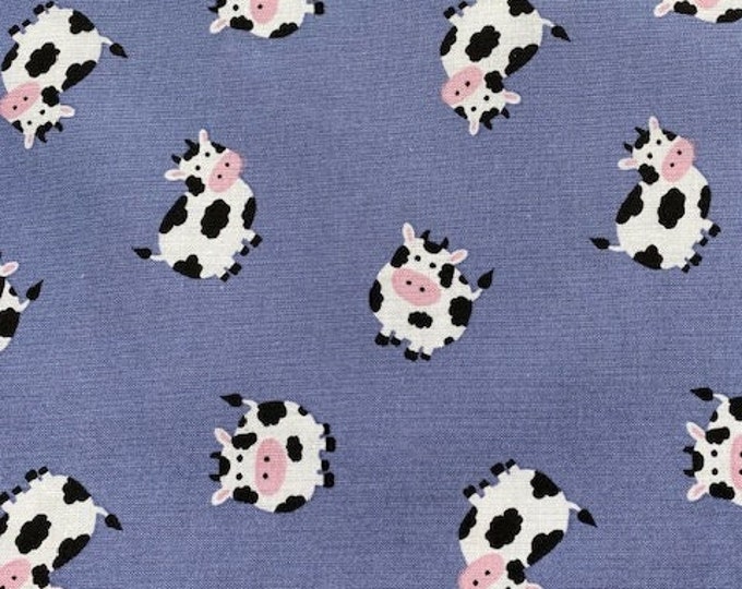 Cow Fabric by the Yard, Tossed Cows Cotton Fabric, Farm Novelty Fabric ...