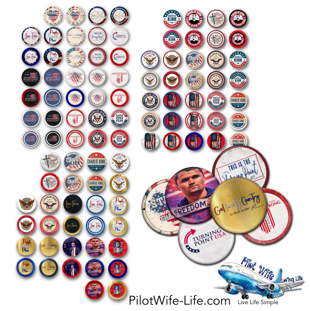 Charlie Kirk Collage: 1 Inch Button Maker Template (digital Download ...