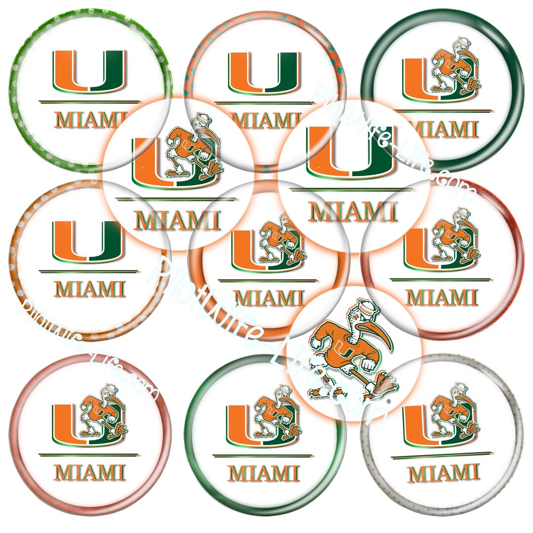 University of Miami Hurricanes Collage Images, Buttons, Magnets ...
