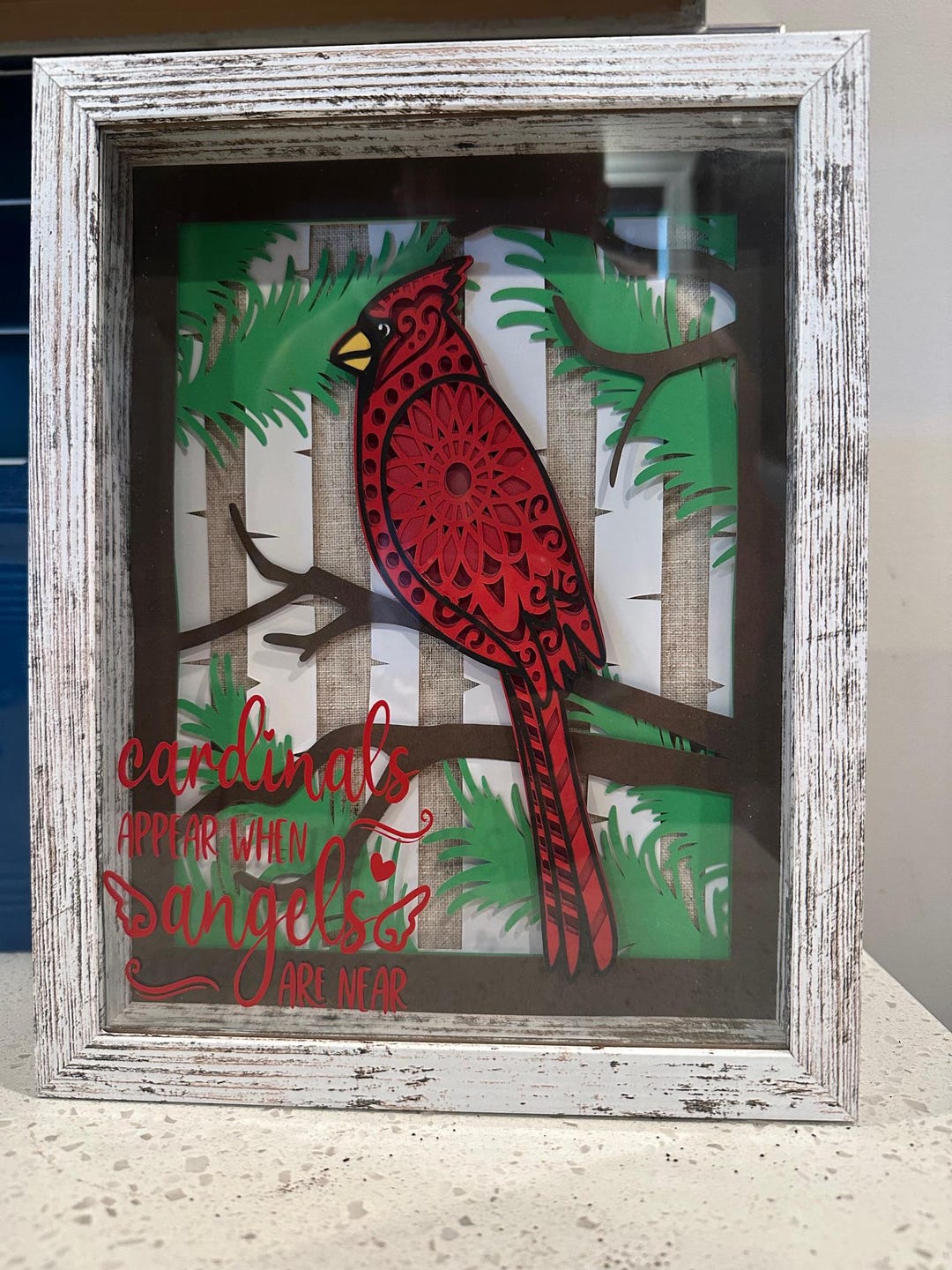 Cardinal 3D Layered Cardstock Shadow Box - Etsy