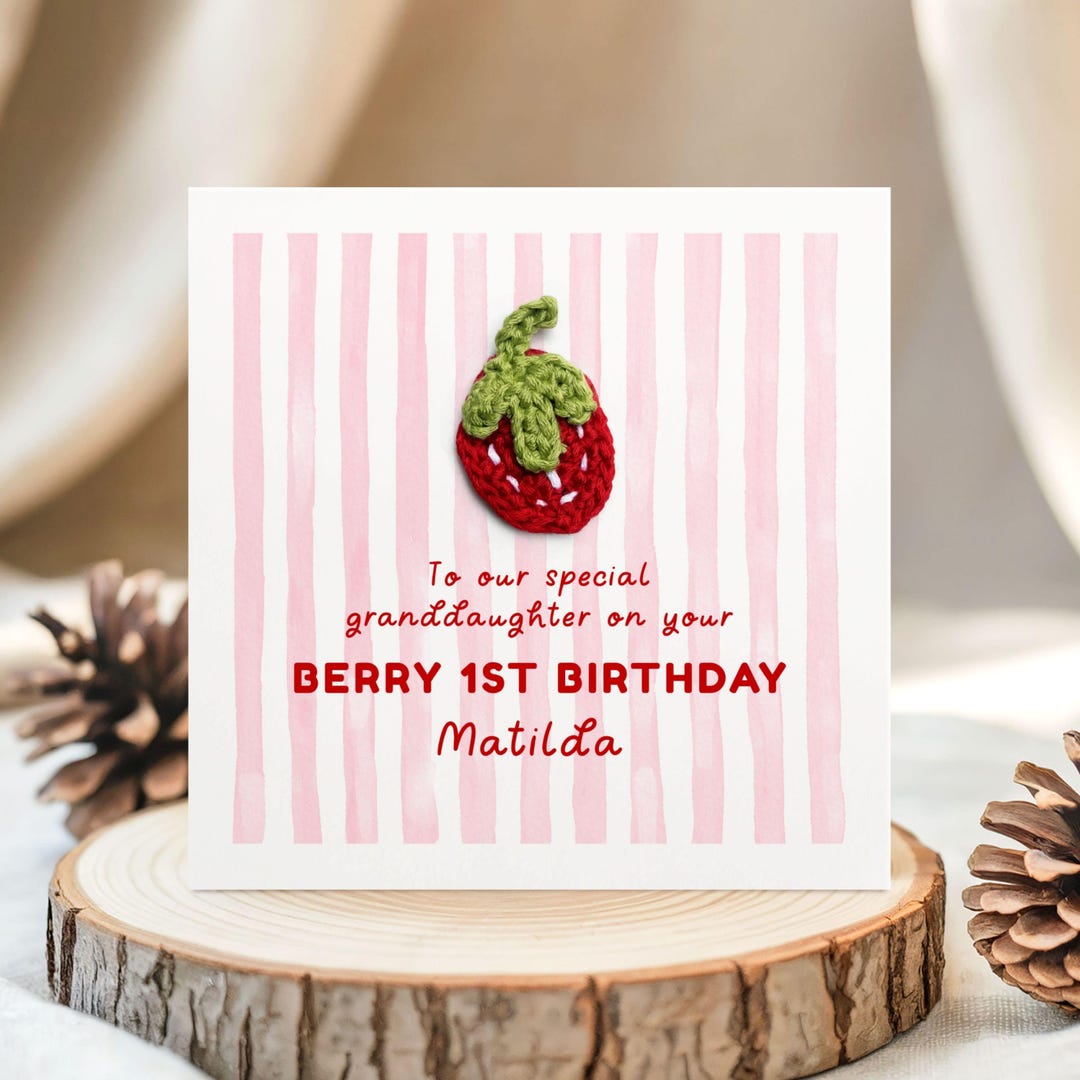 Personalised 1st Birthday Card for Granddaughter – Berry 1st Birthday ...