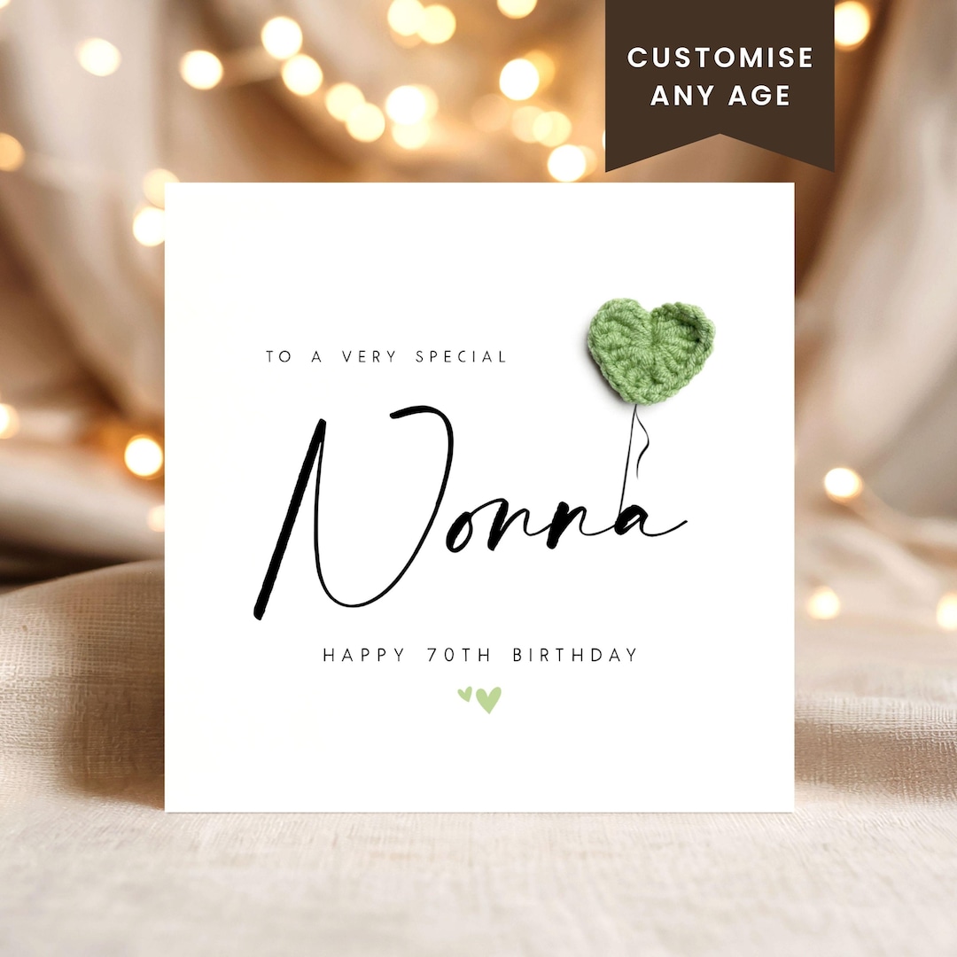Personalised Birthday Card for Nonna, Handmade Crochet Card, Nonna ...