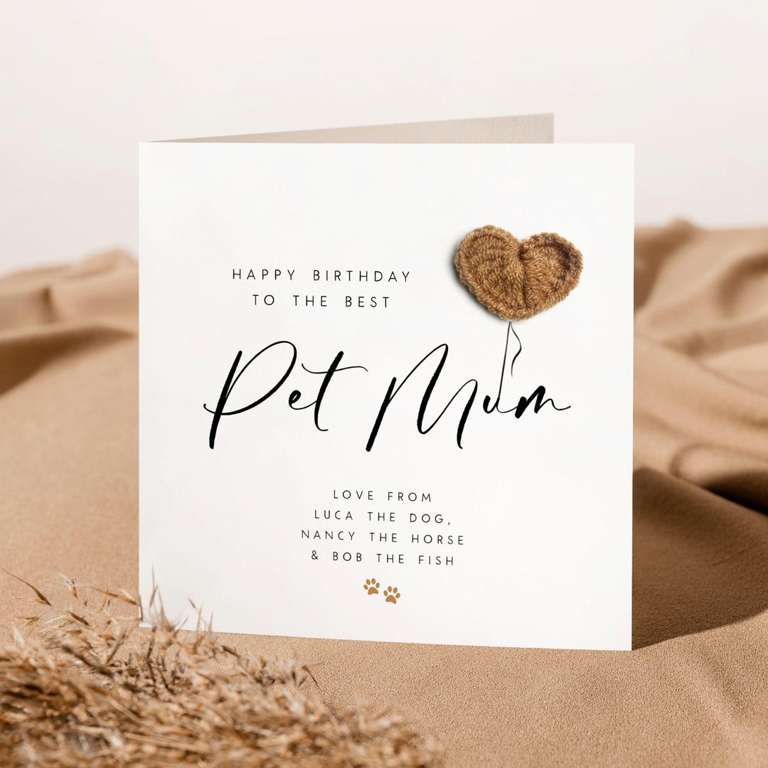 Personalised Pet Mum Birthday Card. Birthday Card From Fur Babies Gift ...