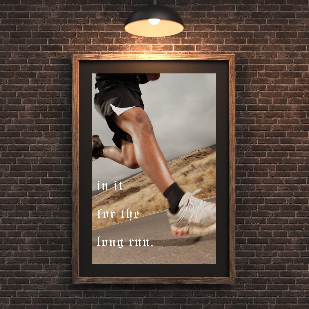 Running Motivation Poster: Marathon Training, Track and Field (digital ...