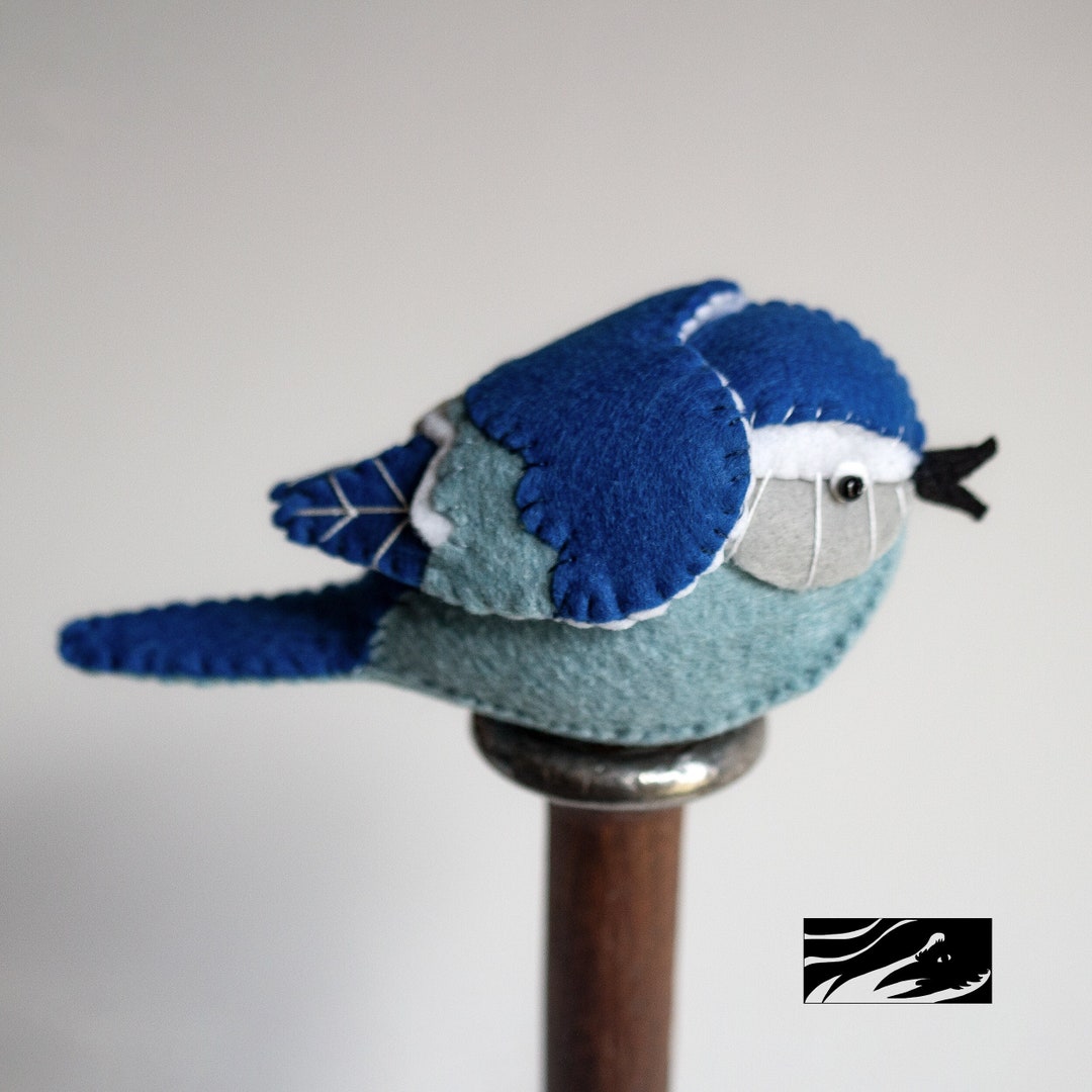 Blue Bird Felt Softsculpture / Handmade Felt Bird - Etsy