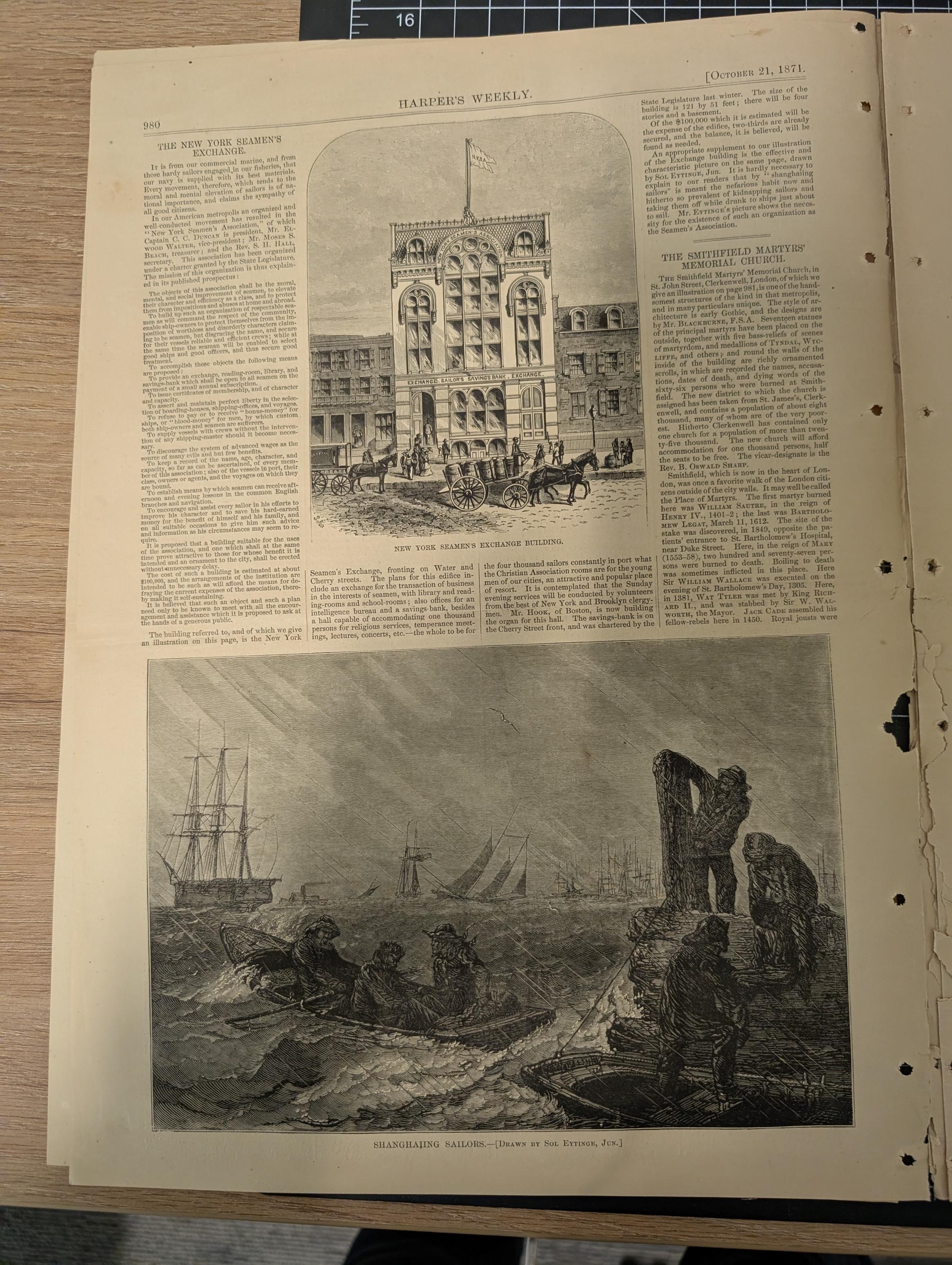 Harper’s Weekly – October 21, 1871 – Complete W/ Supplement (24 Pp ...