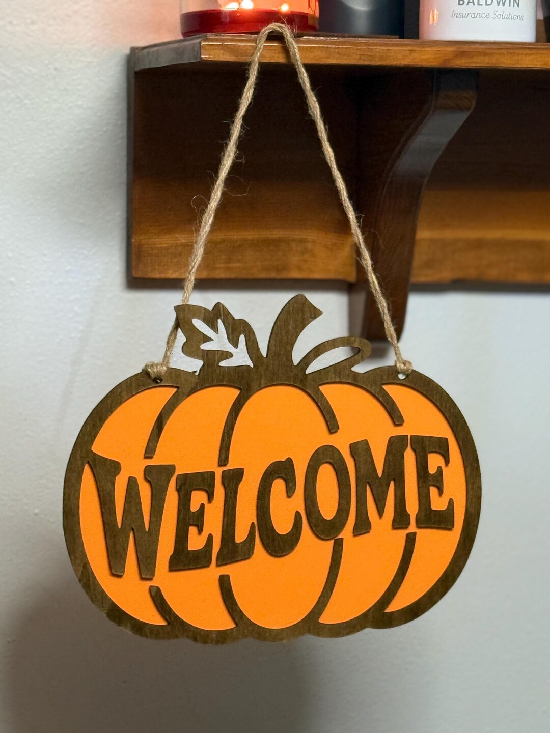 Wooden Pumpkin Welcome Sign - Etsy