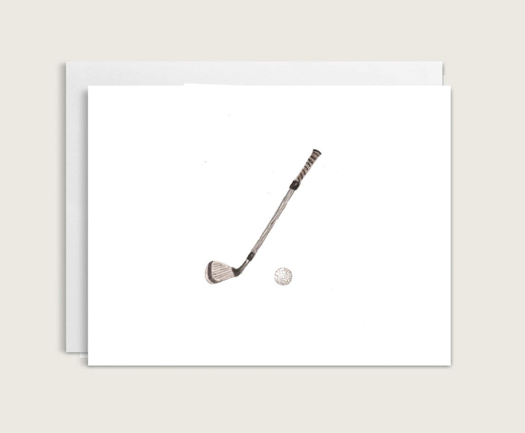 Watercolor Golf Card: Personalized Stationery for Golfers - Etsy