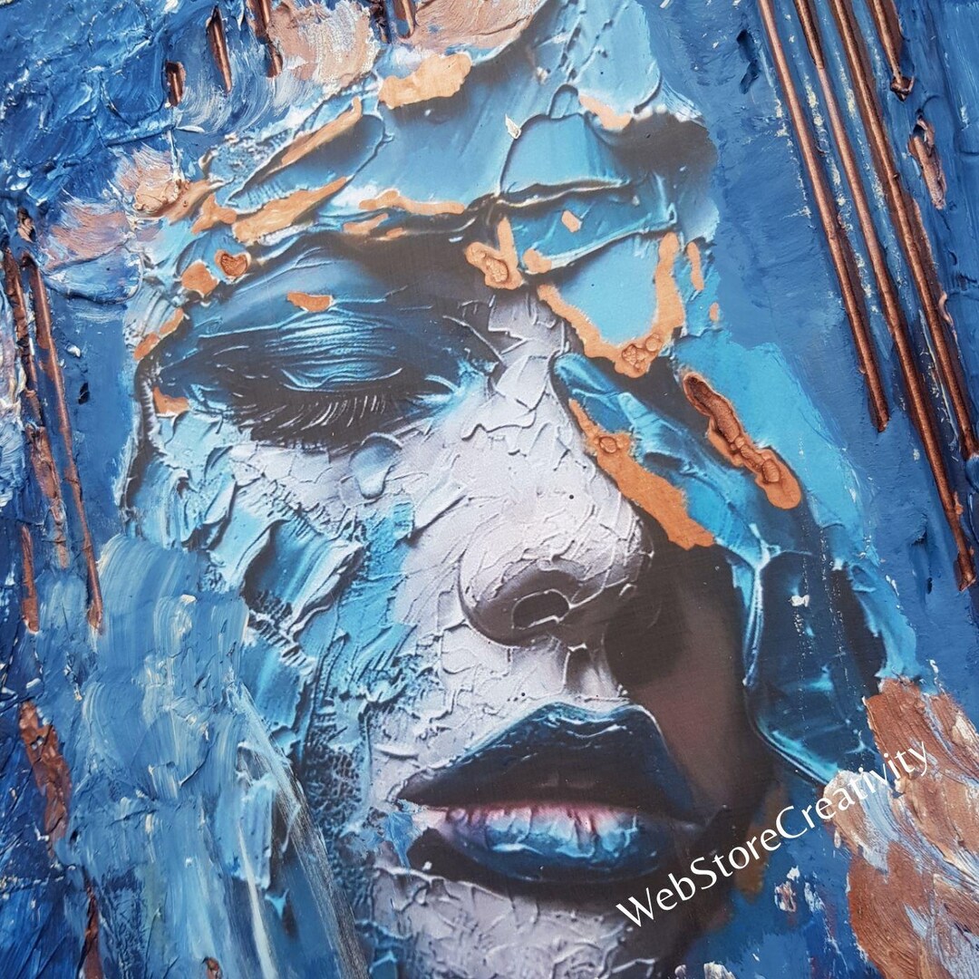 Abstract Female Face Digital Wall Art Printable 2x2 Square Format ...