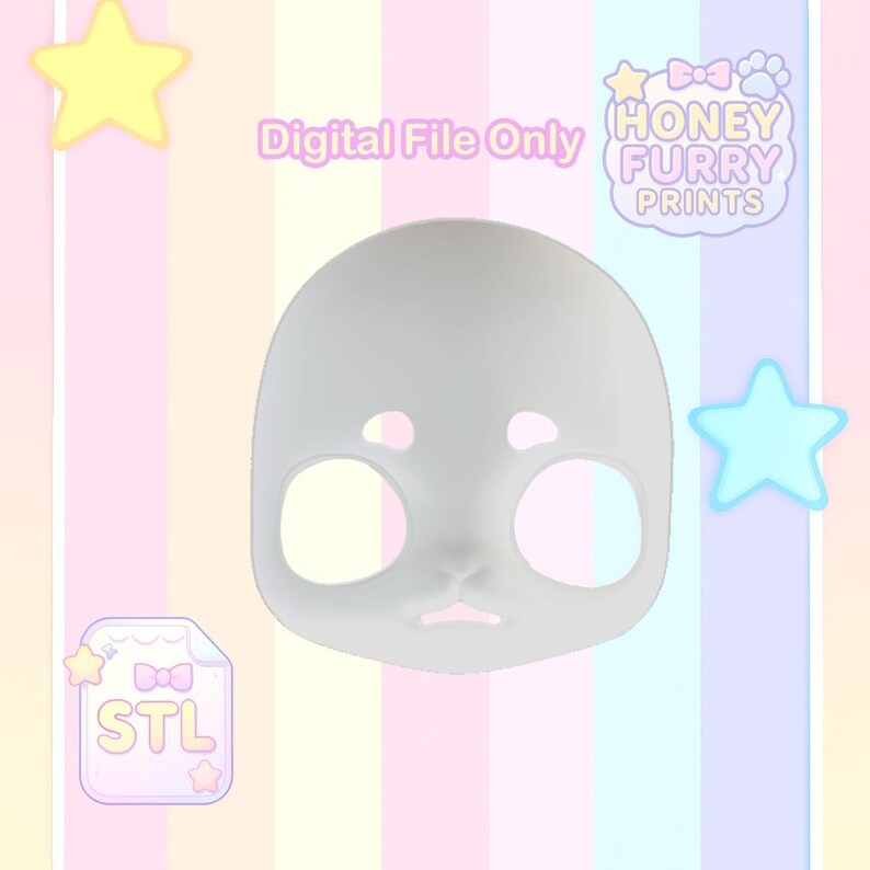 3D Printable Fursuit Head Base STL File Kemono Kigurumi Cosplay Helmet ...