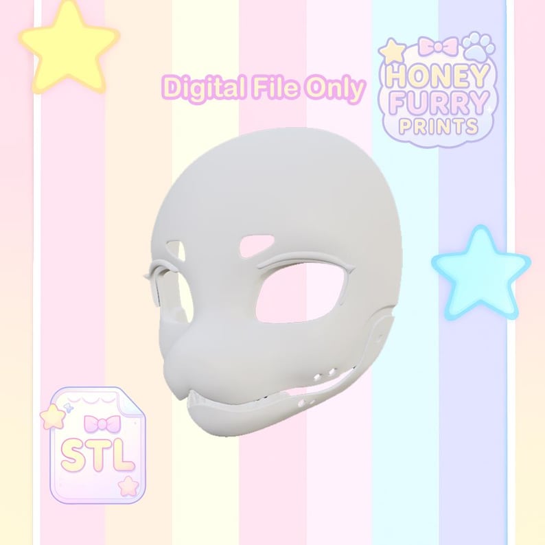 Kemono Fursuit Head Base STL File: 3D Print Cosplay Mask Template ...