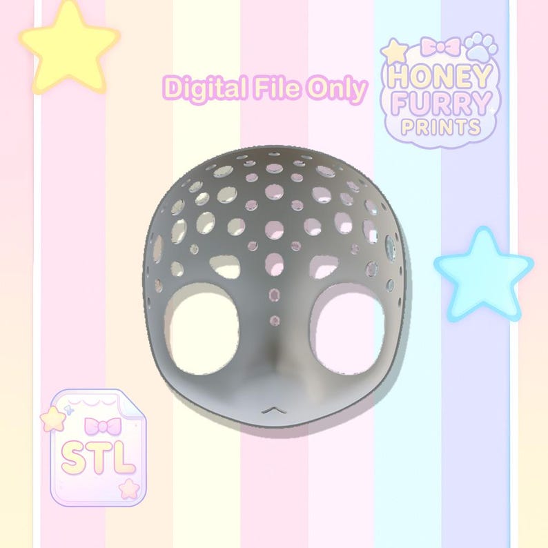 3D Printable Fursuit Head Base STL File Kemono Kigurumi Cosplay Helmet ...