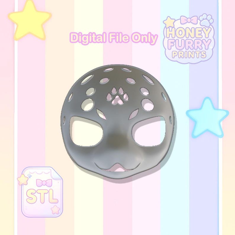 Furry Head Base STL File: 3D Printable Cosplay Mask (digital Download ...