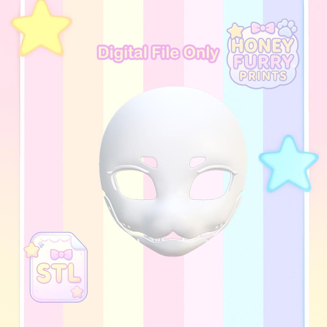 Kemono Fursuit Head Base STL File: 3D Print Cosplay Mask Template ...