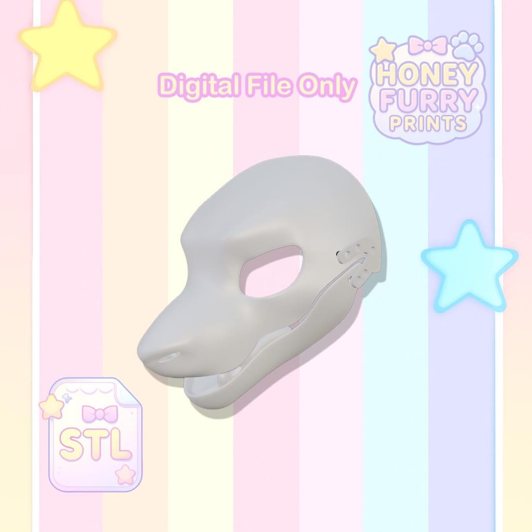 3D Printable Fursuit Head Base STL File Kemono Kigurumi Cosplay Helmet ...