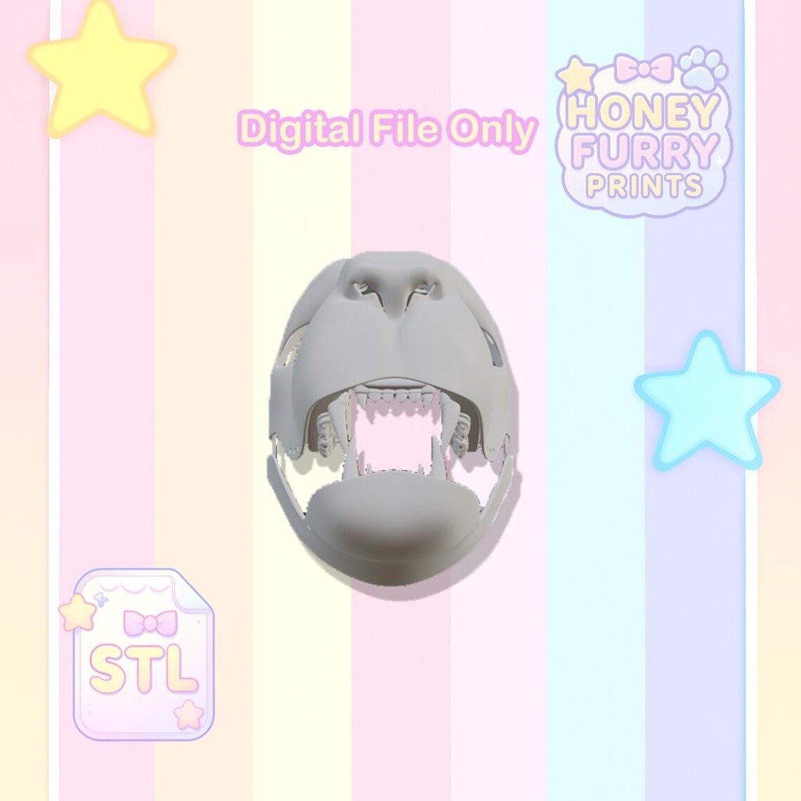 Kemono Fursuit Head Base STL File: 3D Print Cosplay Mask Template ...