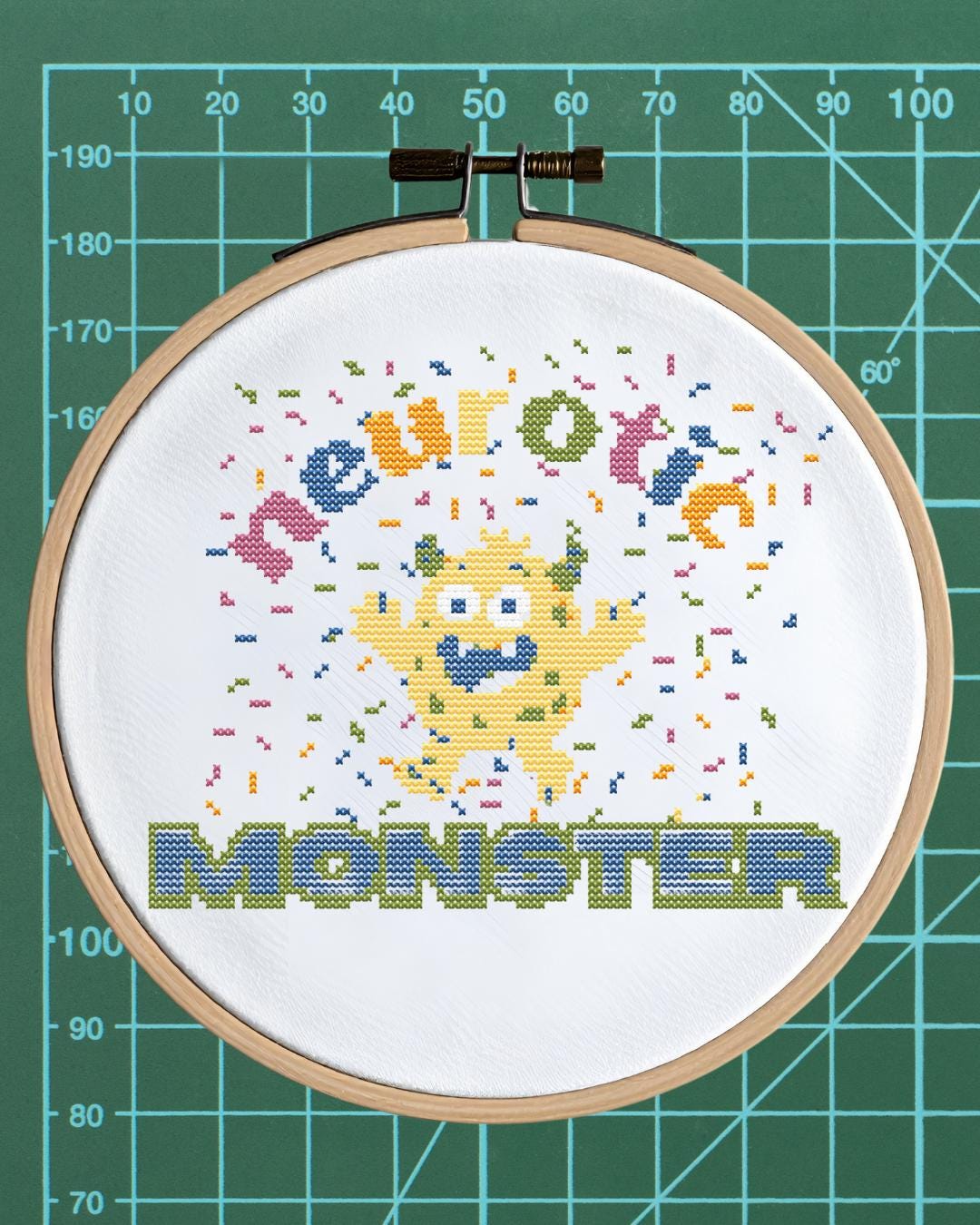 Neurotic Monster Cross- Stitch Pattern - Etsy