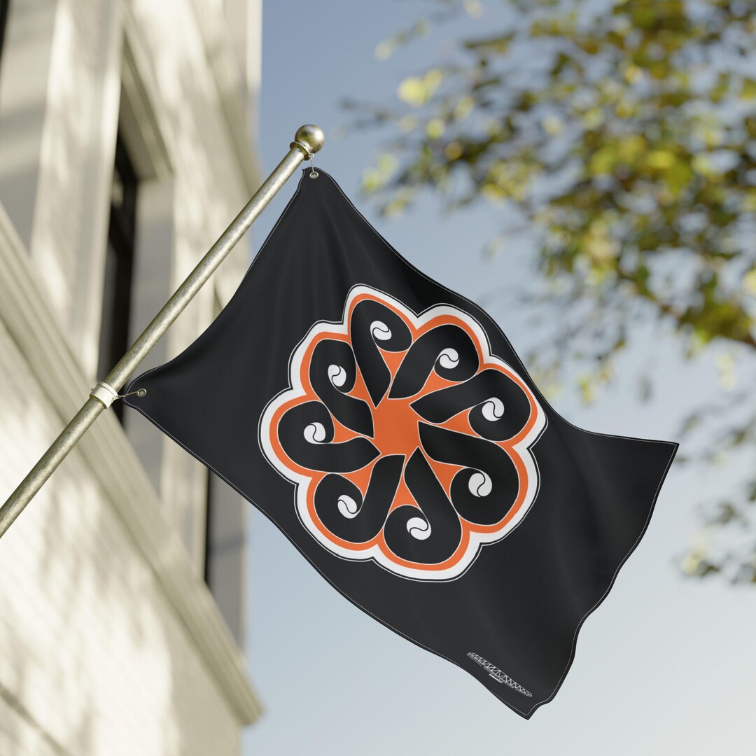 Phight Ring Orange and Black Double Sided Flag - Etsy