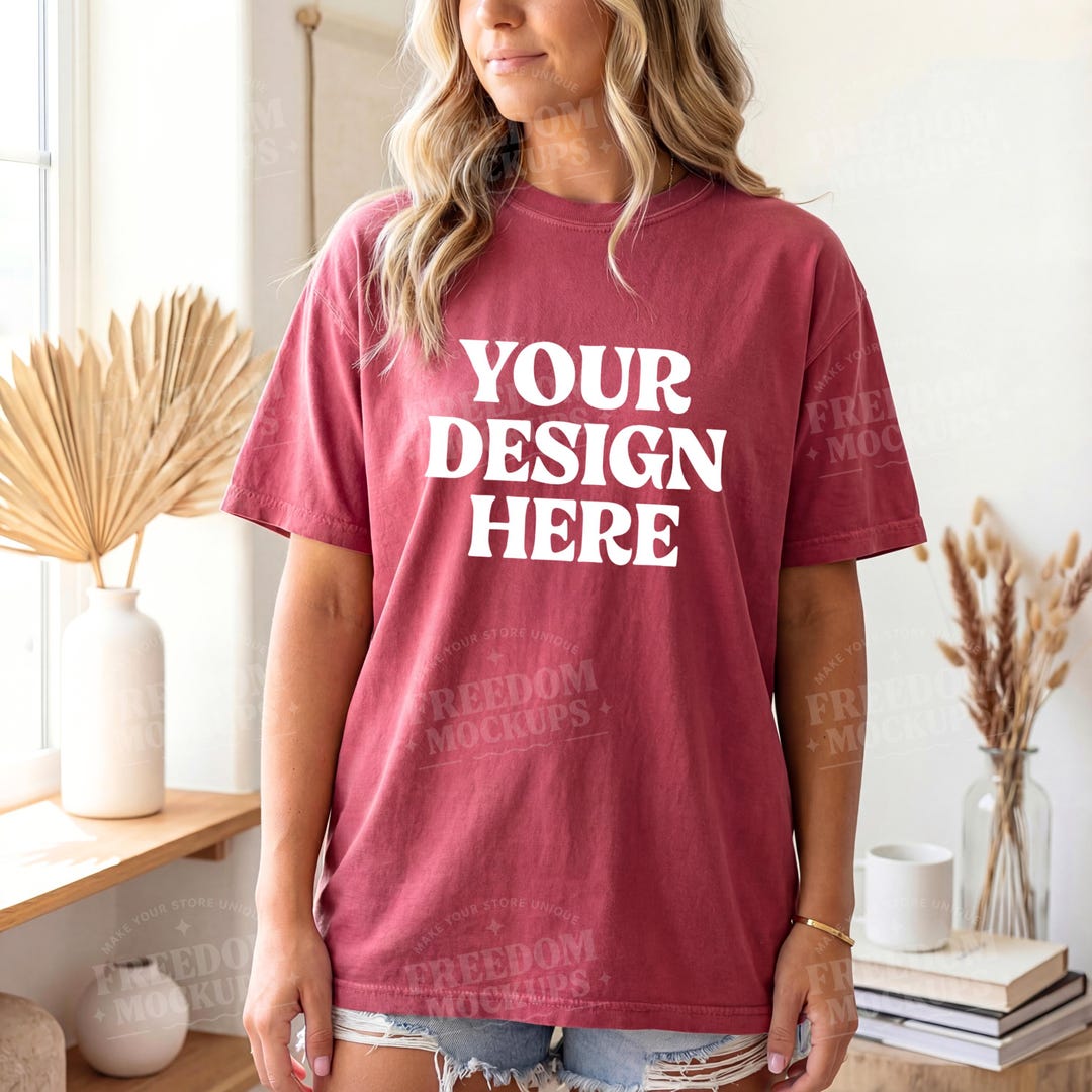 Crimson Comfort Colors 1717 Mockup Comfort Colors C1717 Mockup Comfort ...
